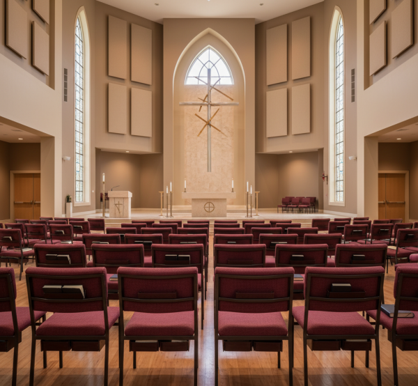 Sanctuary Metal Upholstered Stacking Church Chair | Winscombe Furniture